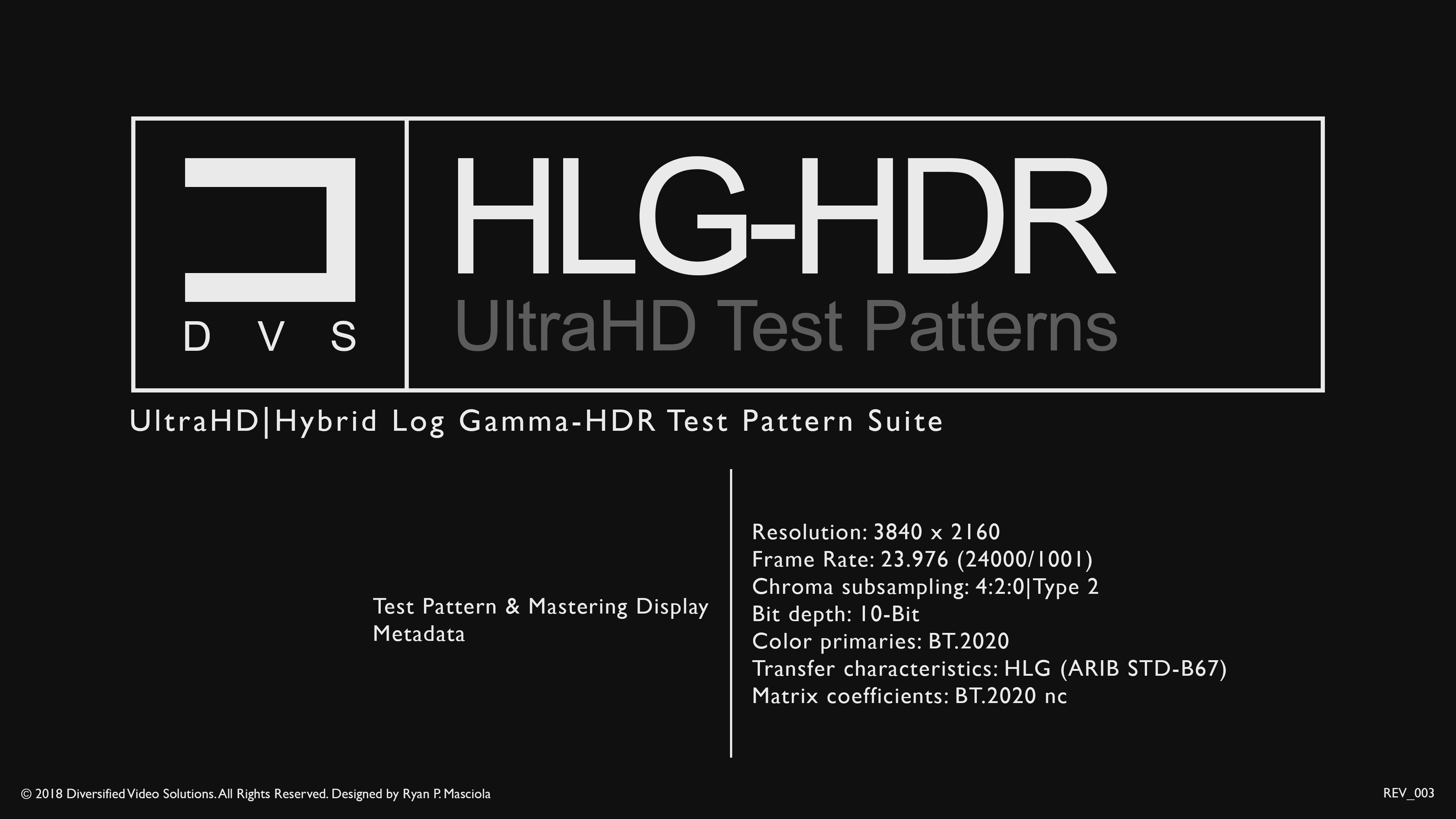 HLG-HDR - UltraHD Test Patterns